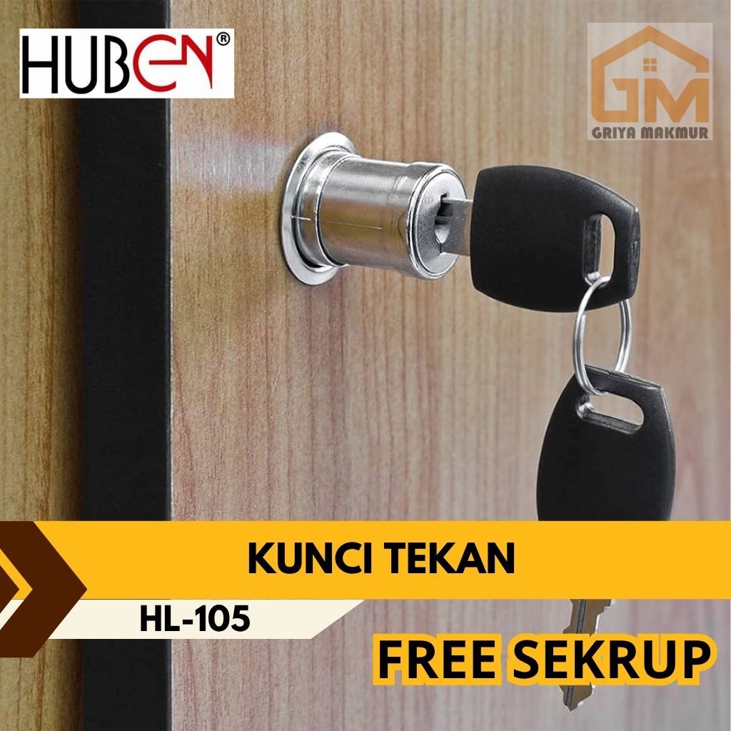 Jual Huben HL 105 Kunci Tekan Kunci Tusuk Push Lock | Shopee Indonesia