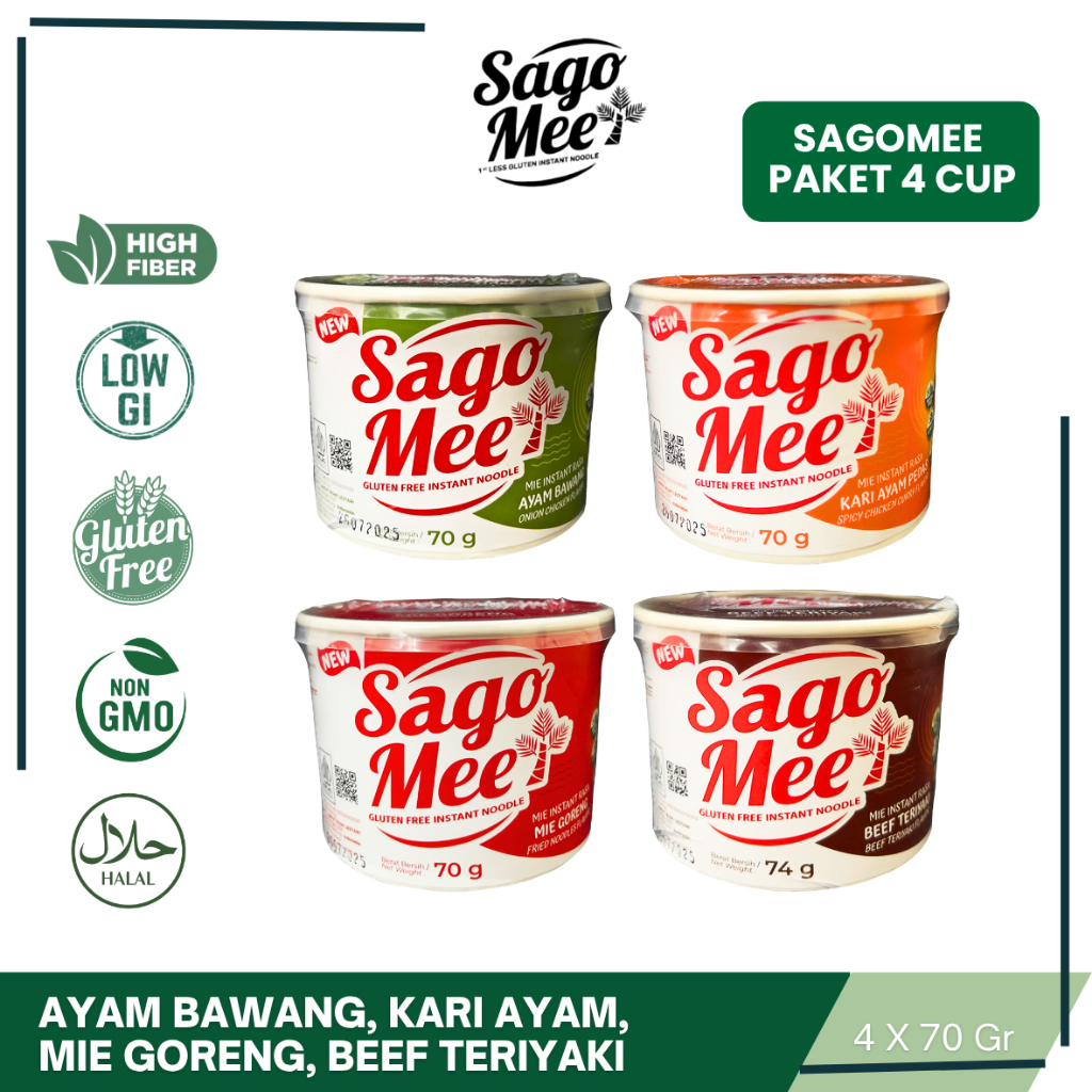 Jual SAGO MEE PAKET 4 CUP C SAGOMEE MIE INSTAN ENAK SEHAT GLUTEN FREE ...