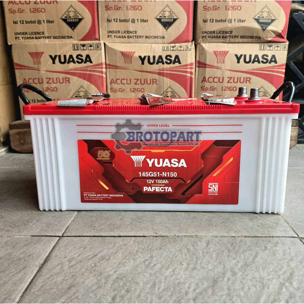 Jual Aki Mobil Genset dan Alat Berat Accu Original Yuasa N150 145G51 12V 150Ah Aki Basah ...