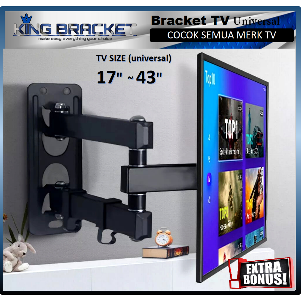 Jual FREE HDMI! BRACKET TV & Monitor PC 14" s/d 43" universal BESI ...