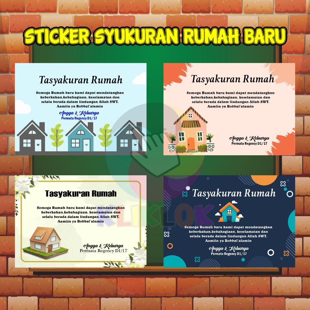 Jual Stiker / Kartu Syukuran Tasyakuran Rumah Baru atau Pindahan Rumah ...