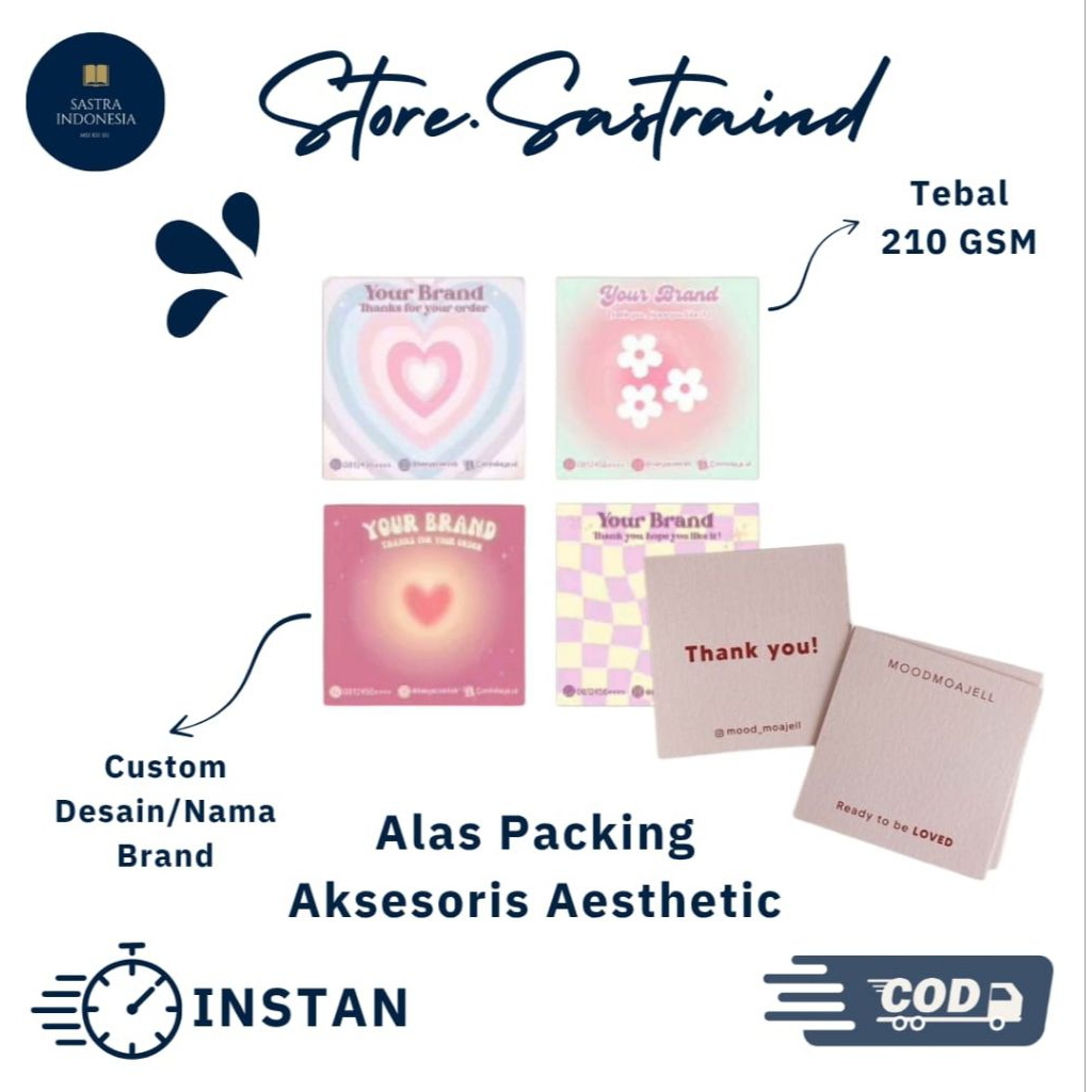 Jual Alas Packaging Gelang Aesthetic 230 GSM | Shopee Indonesia