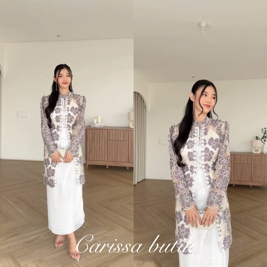 Jual Carissa - ZURIA TOP - Kebaya Brokat Prada - Bordir Bunga - Pakaian ...