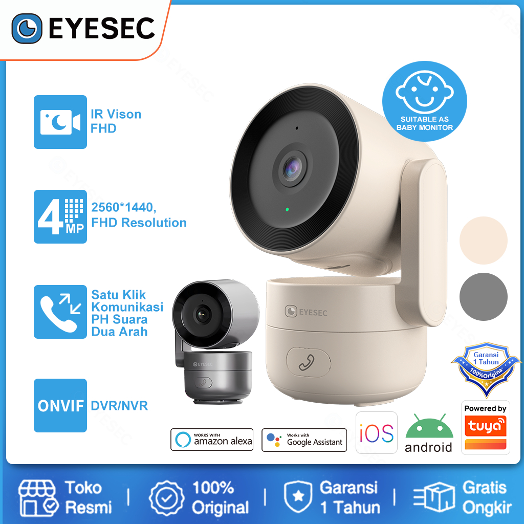 Jual EYESEC CCTV ES08 2K Ultra HD Indoor WiFi 3MP Klik Satu Tombol ...