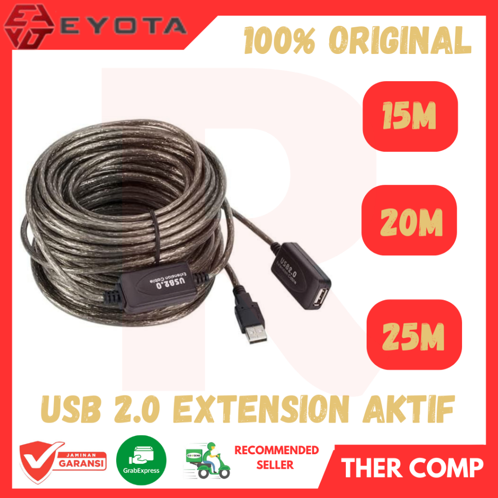 Jual Kabel Usb Extension Aktif 15 Meter 20 Meter 25 Meter / Usb Extender Active 15M 20M 25M ...