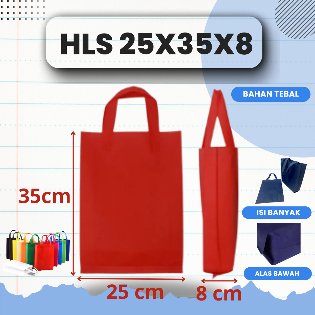 Jual Tas Spunbond Goodie Bag 25x35x8 cm/ Goodie Bag Tebal 70gsm Goodie Bag Handle Tas Belanja ...