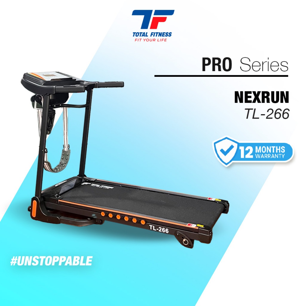Jual TOTAL FITNESS Treadmill Elektrik PRO Series NexRun TL-266 | Shopee Indonesia