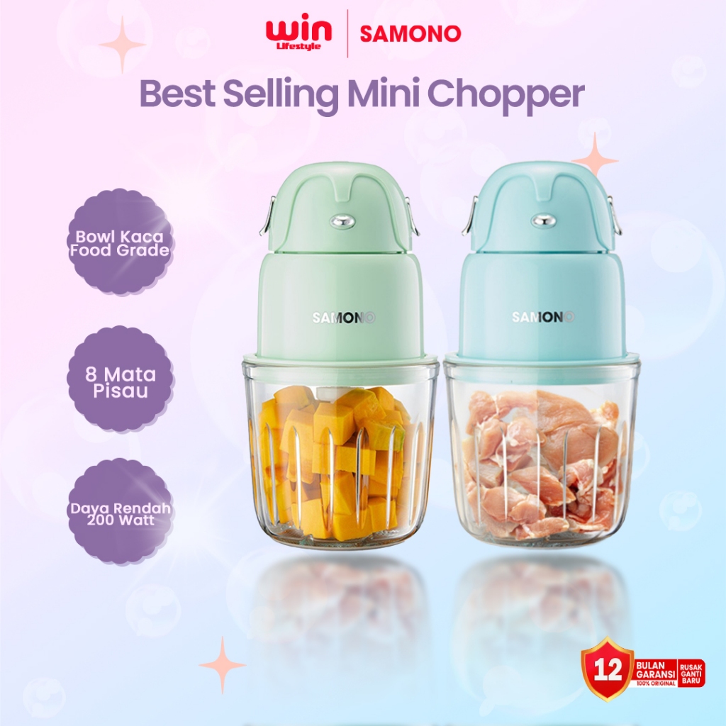 Jual SAMONO Food Chopper 600ml MPASI Food Grade Mesin Penghalus Daging ...