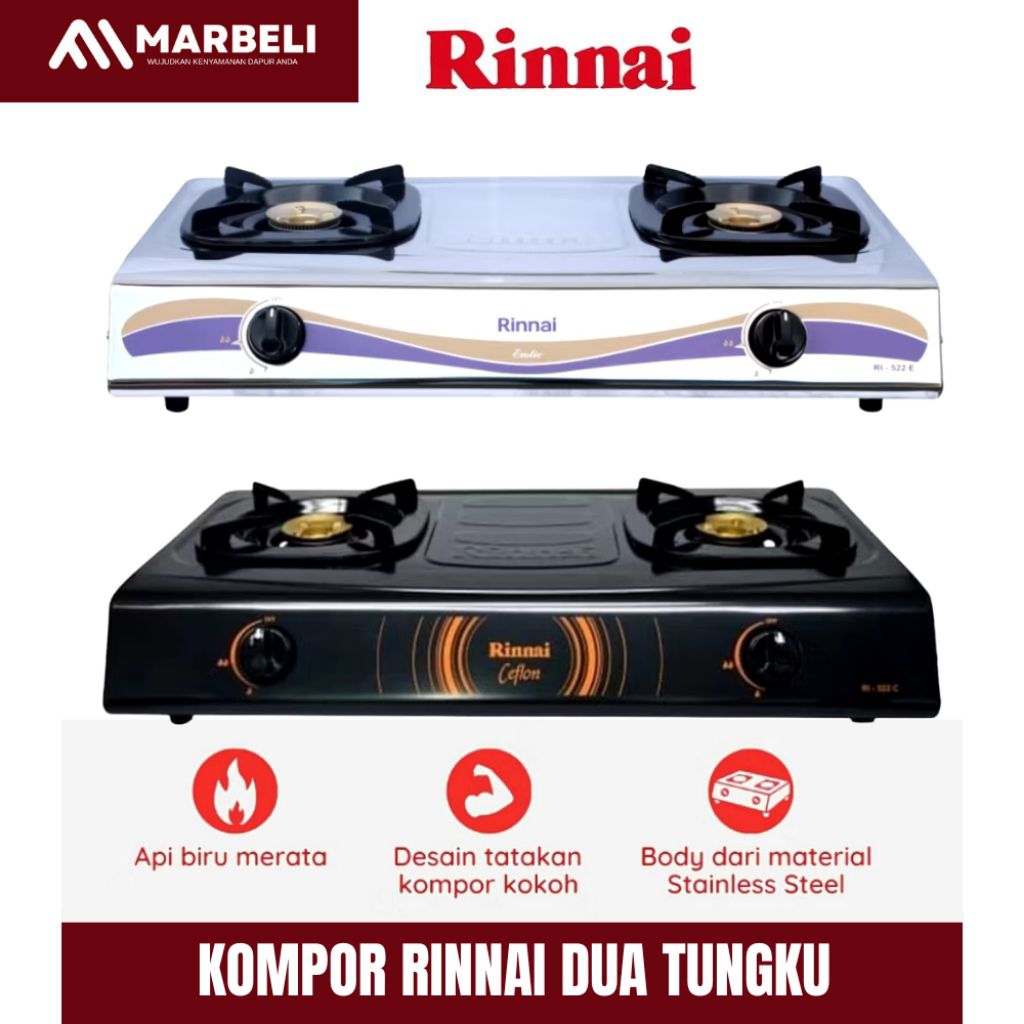 Jual kompor rinnai dua tungku Rinnai Kompor Gas Dua Tungku Hitam ...