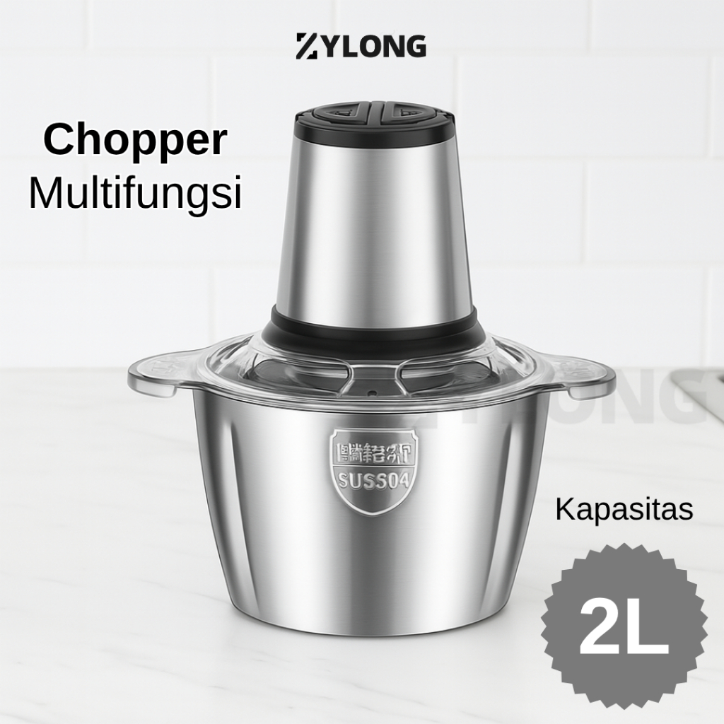 Jual Chopper Blender 2 Liter – Giling Daging & Sayur, Wadah Stainless ...