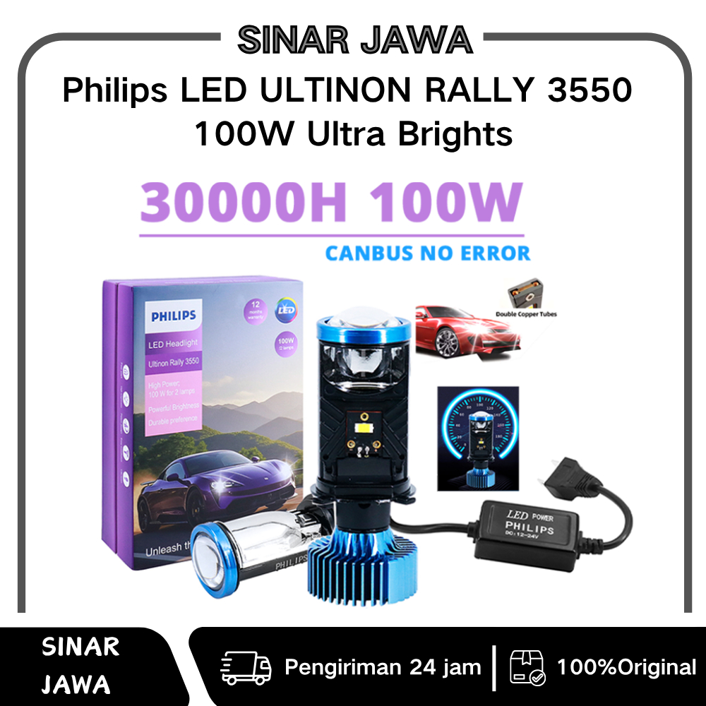 Jual LED Philips Ultinon Rally 100 Watt Lampu Mobil Philips LED ULTINON ...