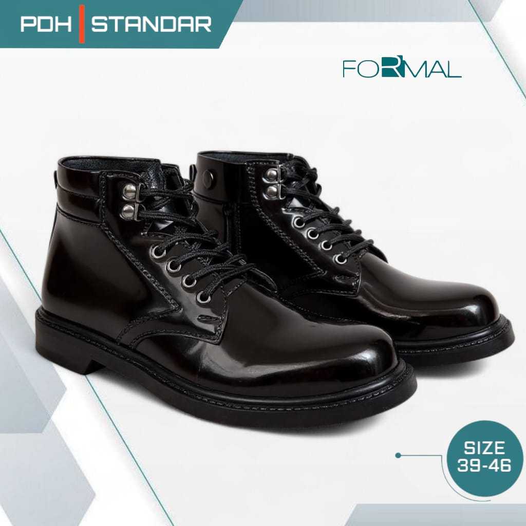 Jual Sepatu Pdh Pria Kerja Formal Pantofel Tali Resleting Modern Hitam ...