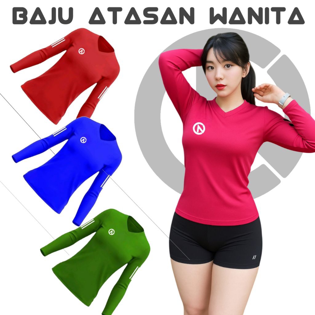 Jual Baju Olahraga Wanita Lengan Panjang Kaos Jersey Dry Fit Running Zumba Lari Yoga Fitness ...