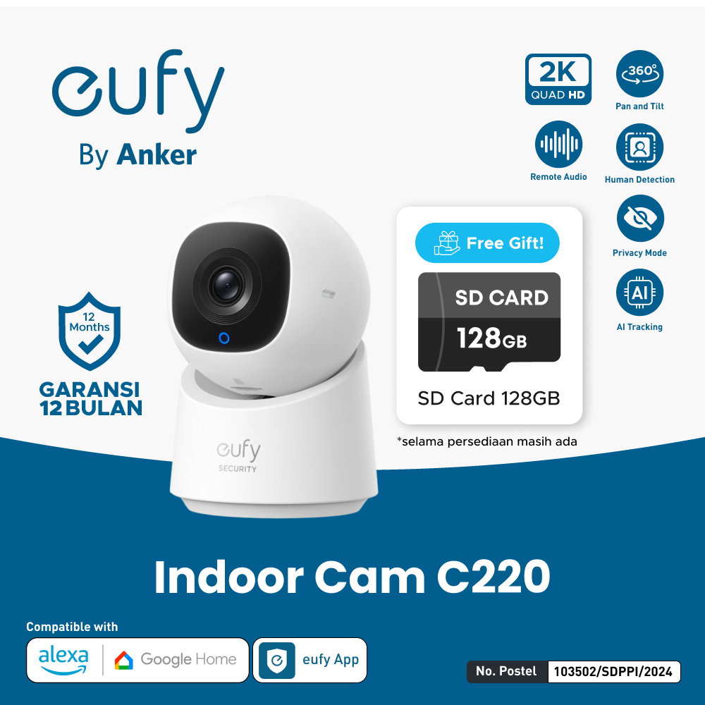 Jual Eufy Security Indoor Cam C220 2K resolution Smart Security Camera ...