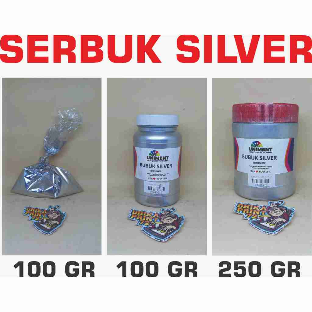 Jual CAT SERBUK SILVER SABLON KERTAS, KAIN, KULIT, MIKA, KERAJINAN, DLL ...