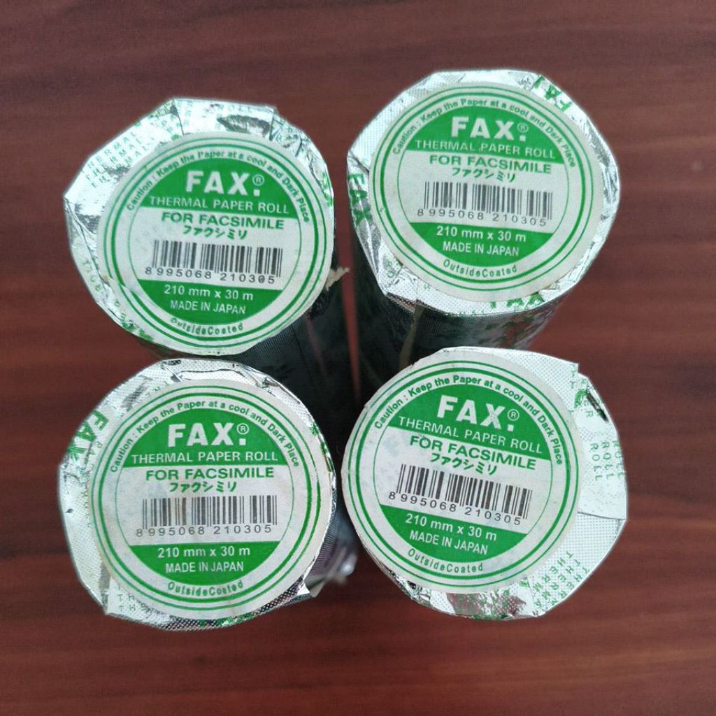 Jual KERTAS FAX / THERMAL PAPER ROLL MERK FAX UKURAN 210 x 30, ORIGINAL ...