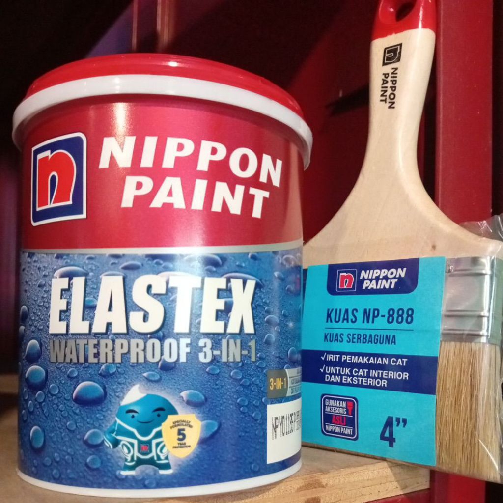 Jual Cat tembok Nippon Elastex Waterproofing anti BOCOR 1 KG cocok untuk dinding EXTERIOR ...
