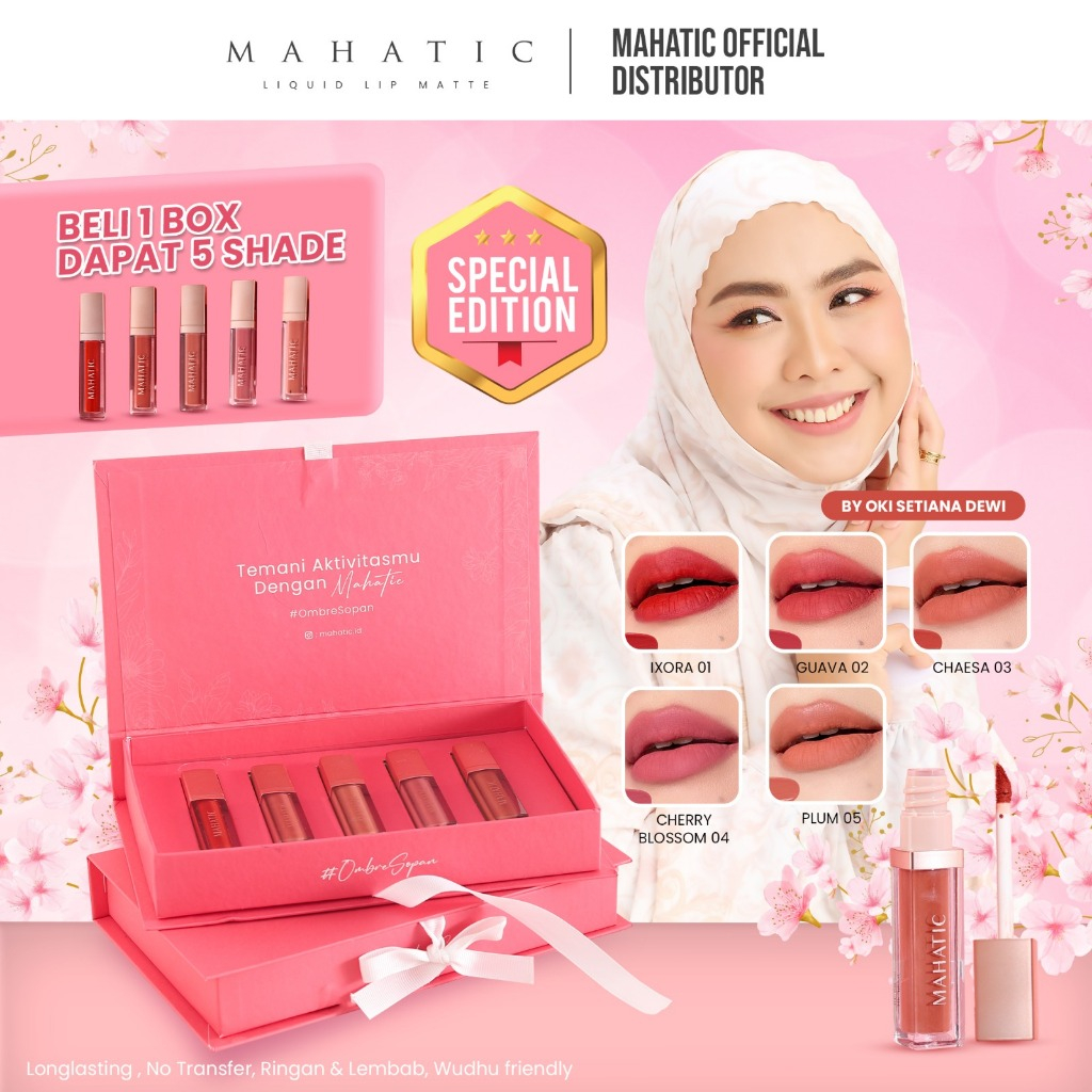 Jual MAHATIC Lipmatte Isi 5 pcs Gift Box Exclusive (Gratis Cermin ...