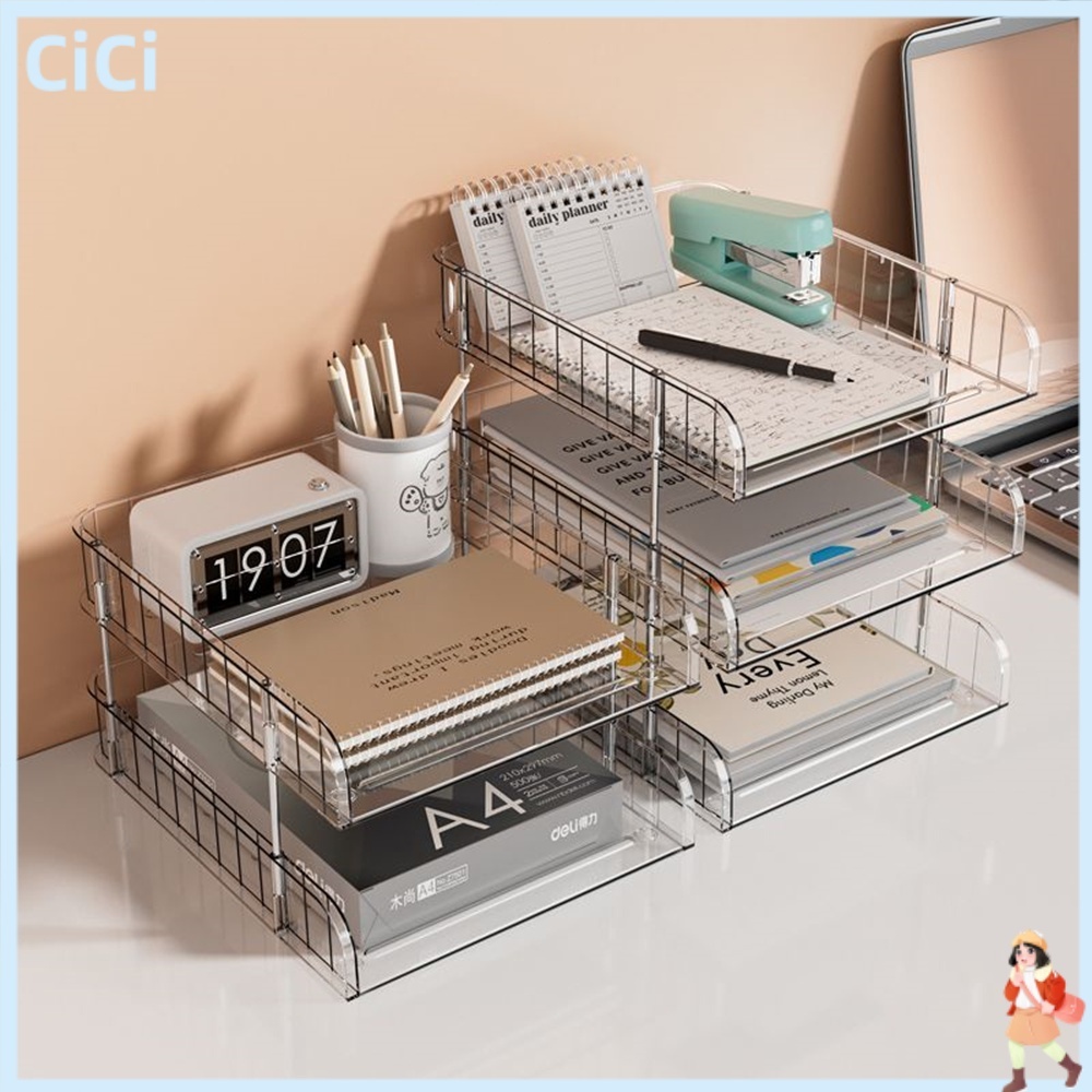 Jual Storage Organizer 2-4 Tumpuk Tempat Dokumen Kertas Buku Alat Rak ...