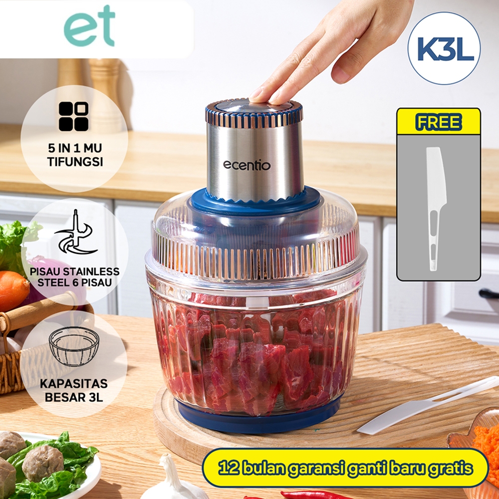 Jual 【5 IN 1 Chopper】ET.Chopper 3L Multifungsi Food Chopper Kaca ...