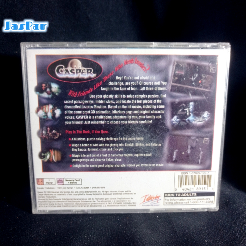 Jual Kaset PS1 Kopab CASPER CD Playstation Game Original Pabrik ...