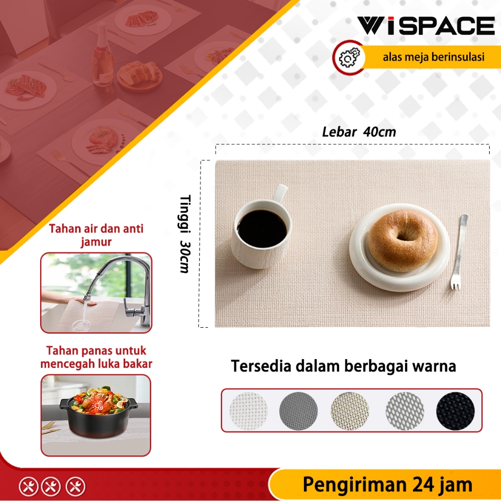 Jual Tatakan Piring Alas Meja Makan Placemats Table PVC Mat Anti Panas ...