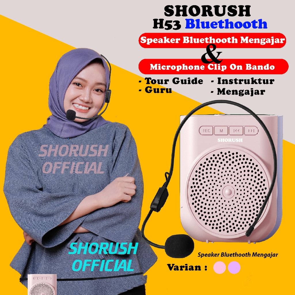 Jual Shorush H53 Portable Amplifier Megaphone Mini Guru Tour Guide ...