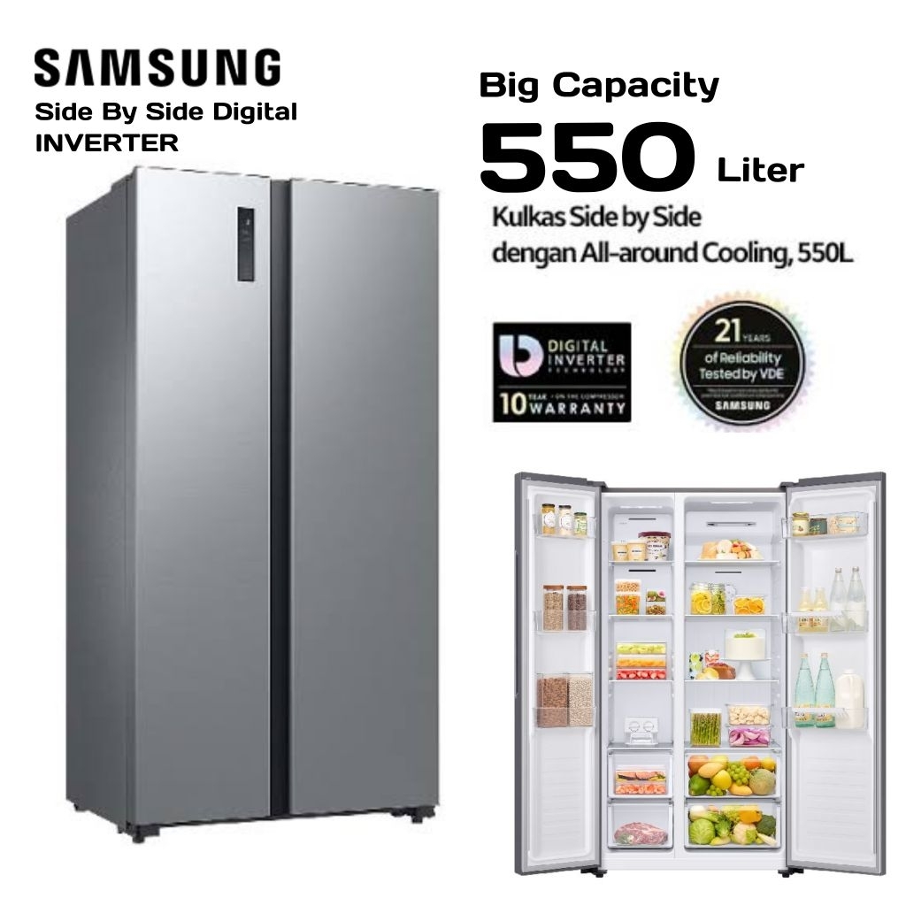 Jual SAMSUNG Kulkas SIDE BY SIDE Big Capacity 550L - Digital INVERTER ...
