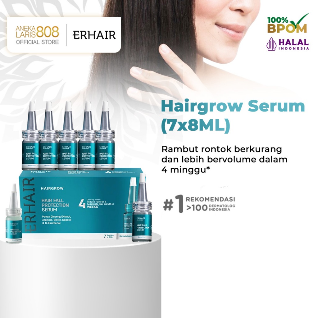 Jual Serum Penumbuh Rambut Rontok ERHA ERHAIR Hairgrow Serum 7x8 ml ...