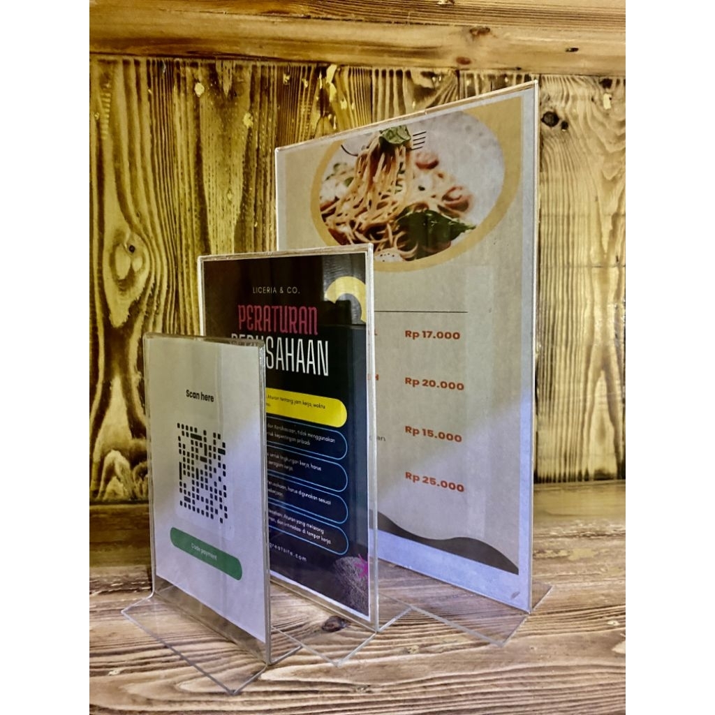 Jual Display Menu Standing Akrilik Acrylic Potrait Tempat Brosur Ukuran ...