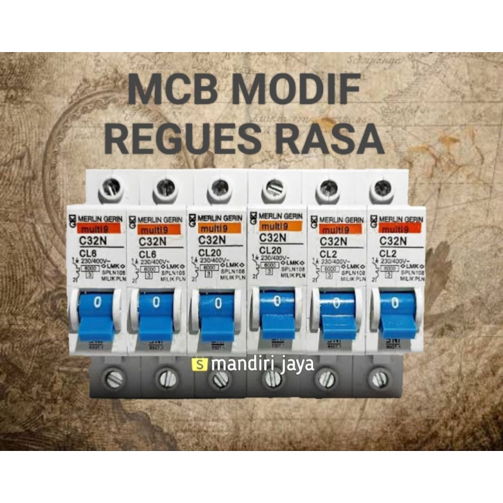 Jual MCB MODIF PLN Merlin gerin multi9 1pas 2a 4a 6a orginal siap pakek ...