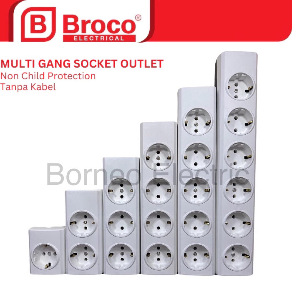 Jual BROCO Stop Kontak / Terminal / Colokan Listrik 1 2 3 4 5 6 Lubang ...