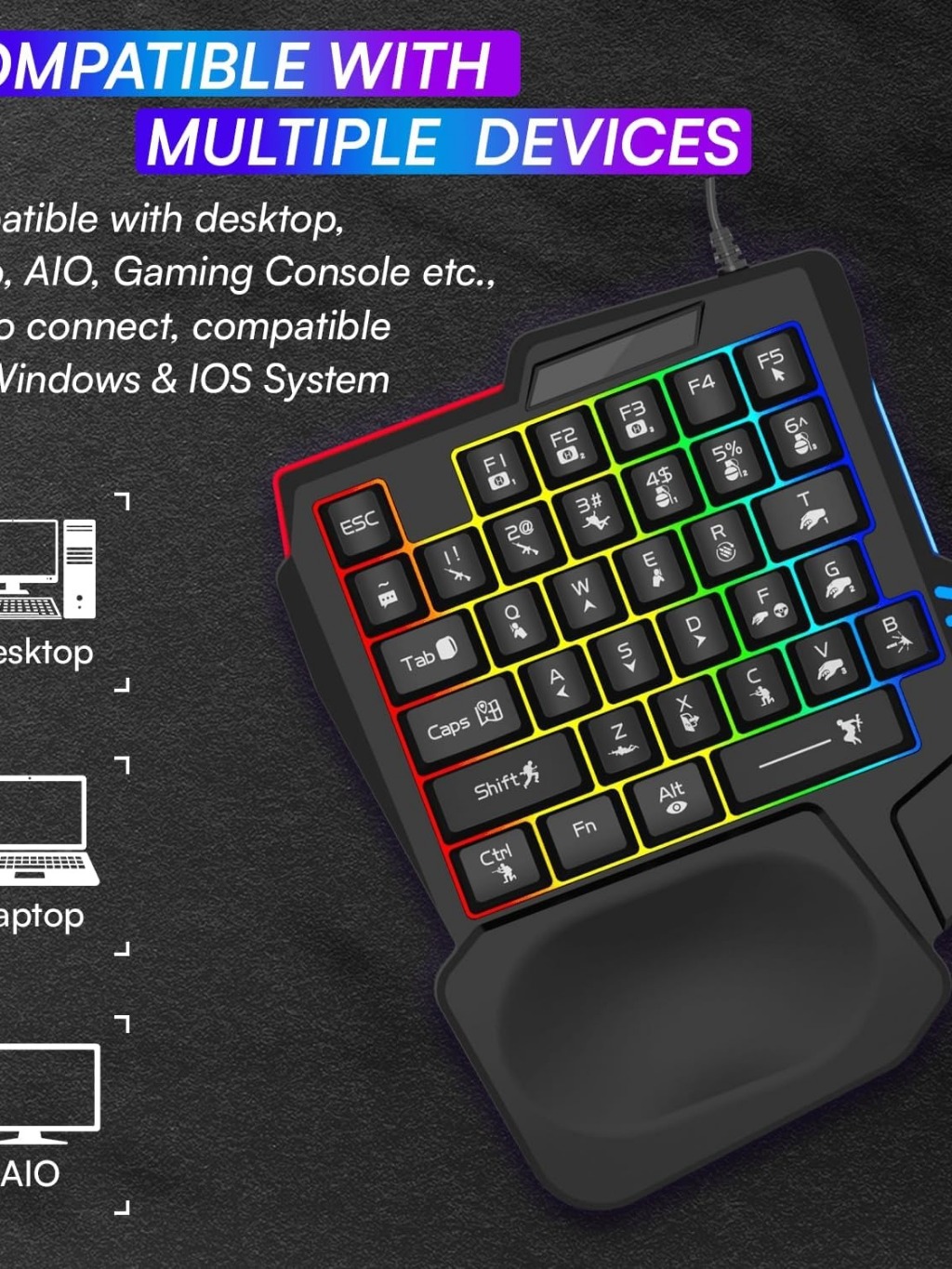 Jual Mini Keyboard Gaming RGB Mechanical 35Key-K58 Numerik numeric ...