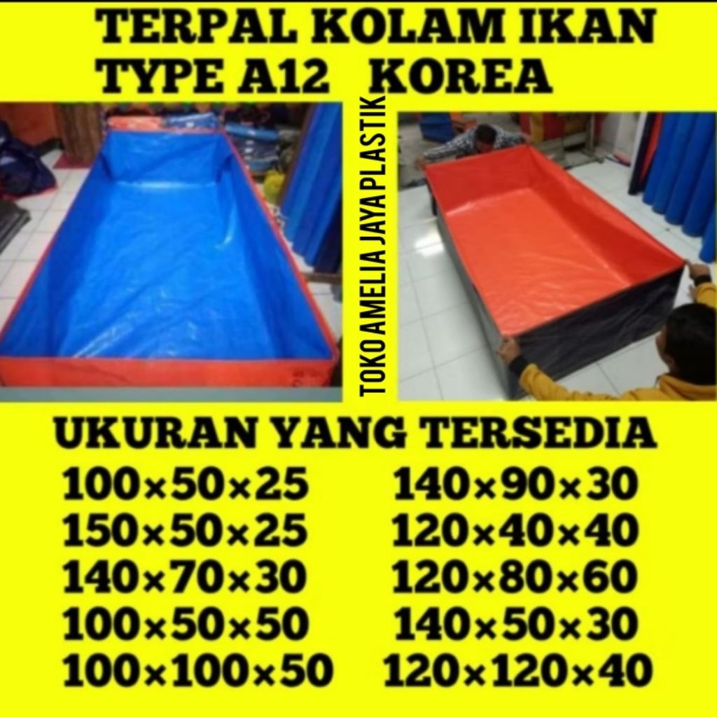 Jual terpal Korea type A5 kolam ikan kotak ukuran 2×2×50 untuk budidaya ...