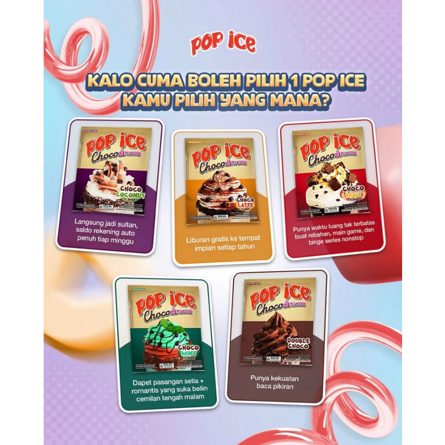 Jual POP ICE Chocodream / POP ICE UYU ISI 20PCS 1 Renceng Kemasan baru ...