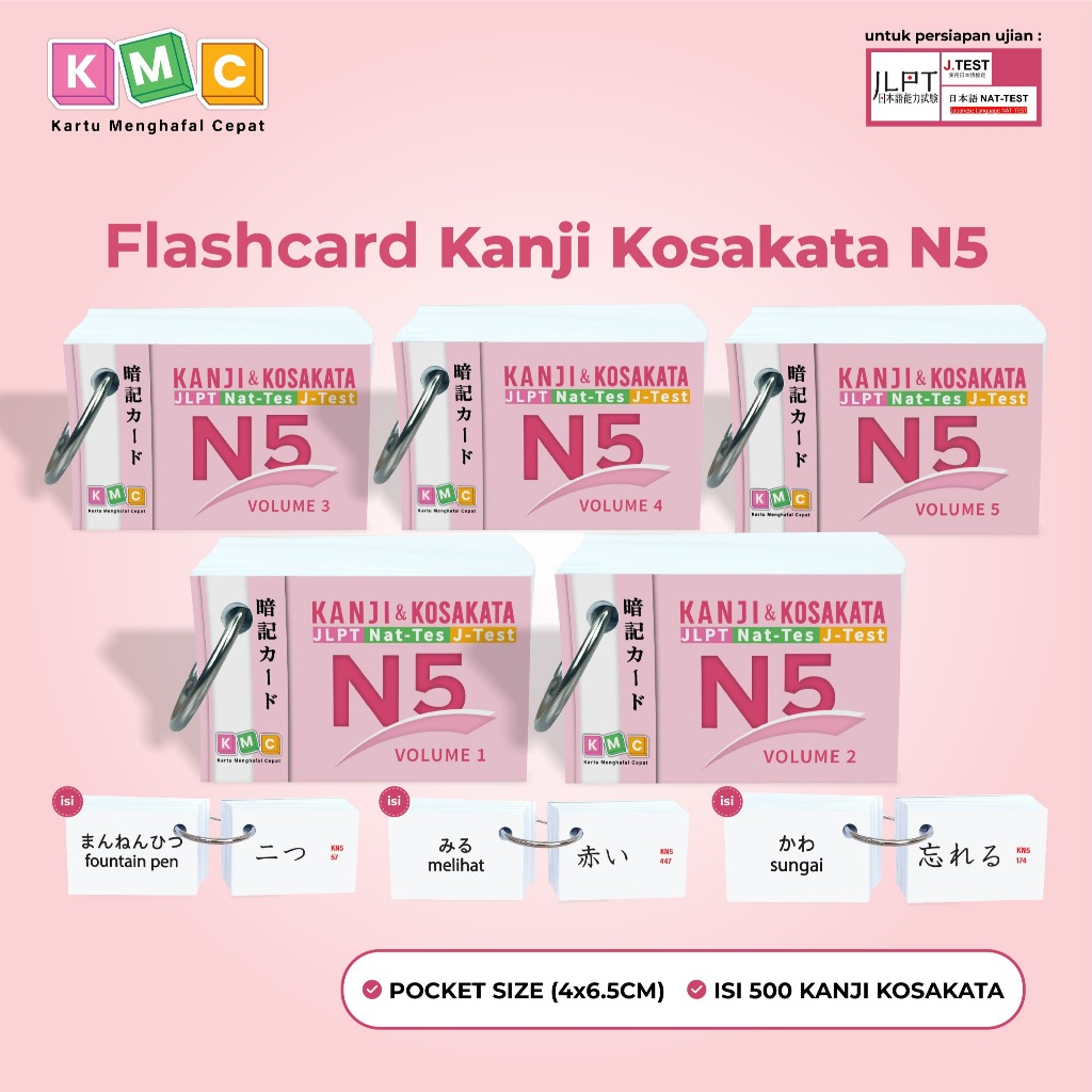 Jual Flash card Kanji Kosakata JLPT N5 500 Kotoba Bahasa Jepang | Shopee Indonesia
