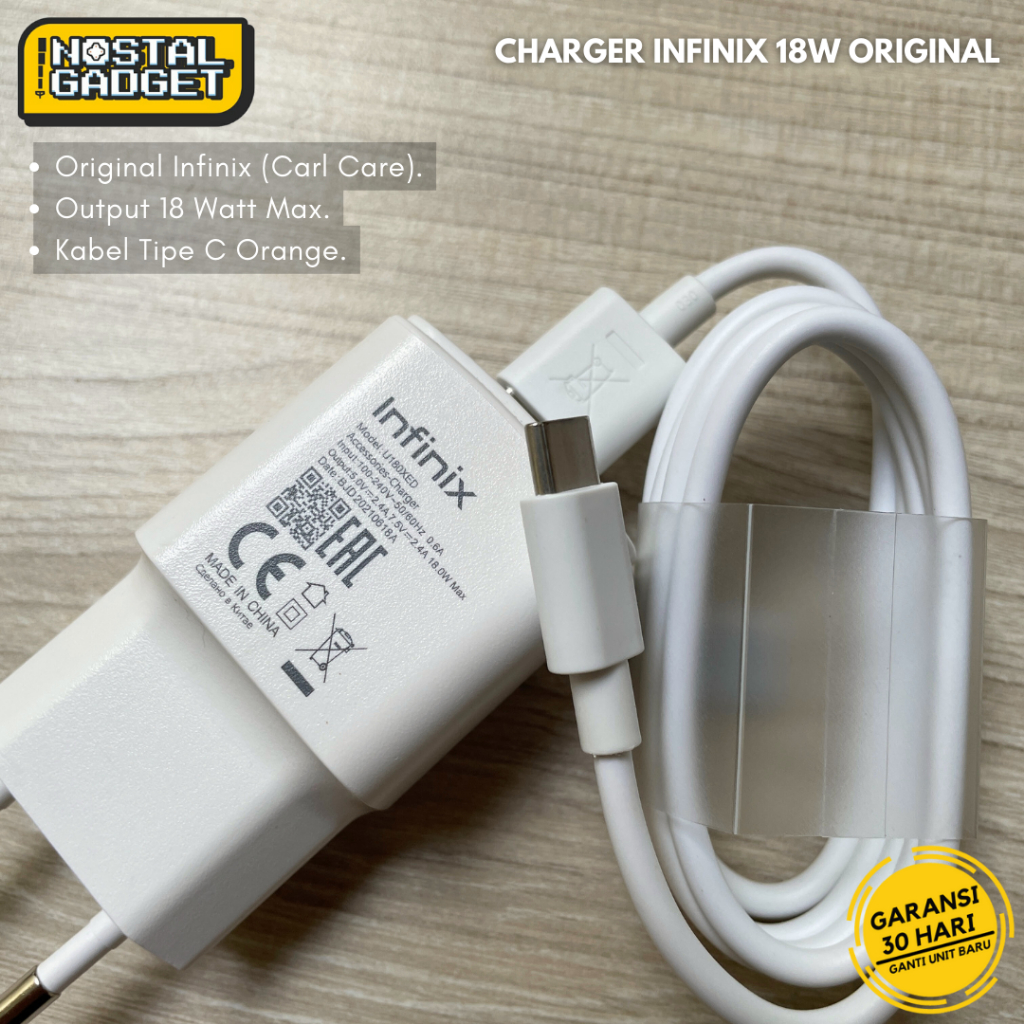 Jual Charger HP Infinix 18W Tipe C Micro USB Fast Charging Hot 50 50i ...
