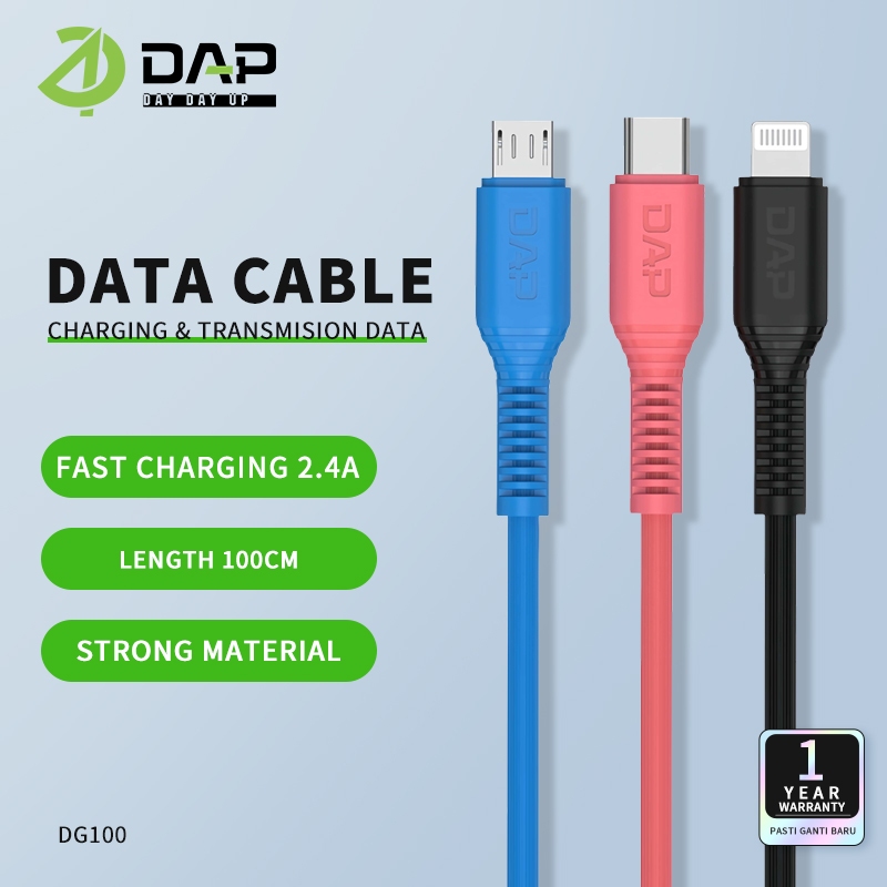 Jual DAP DG Series Kabel Data Type-C Micro & Lightning USB Port 100cm ...