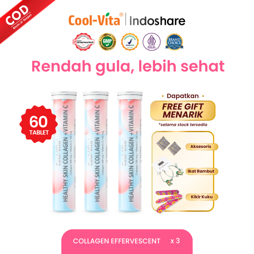 Jual Coolvita 3 Tablet Collagen Effervescent - Tablet Larut Kolagen ...