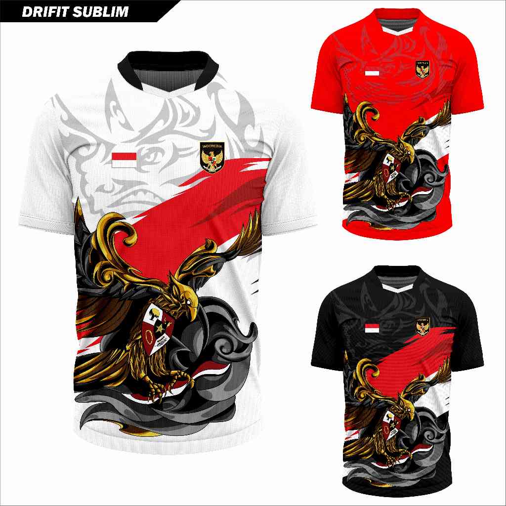 Jual Jersey Olahraga Garuda Merah Putih Baju Futsal Kaos Voli Atasan ...