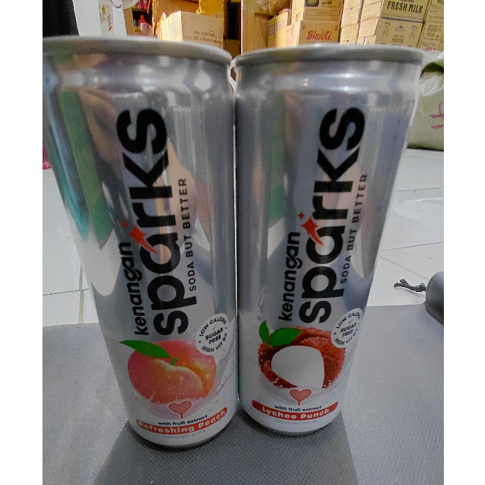Jual Kenangan sparks minuman low calorie leci/peach (1 kaleng 200 ml ...