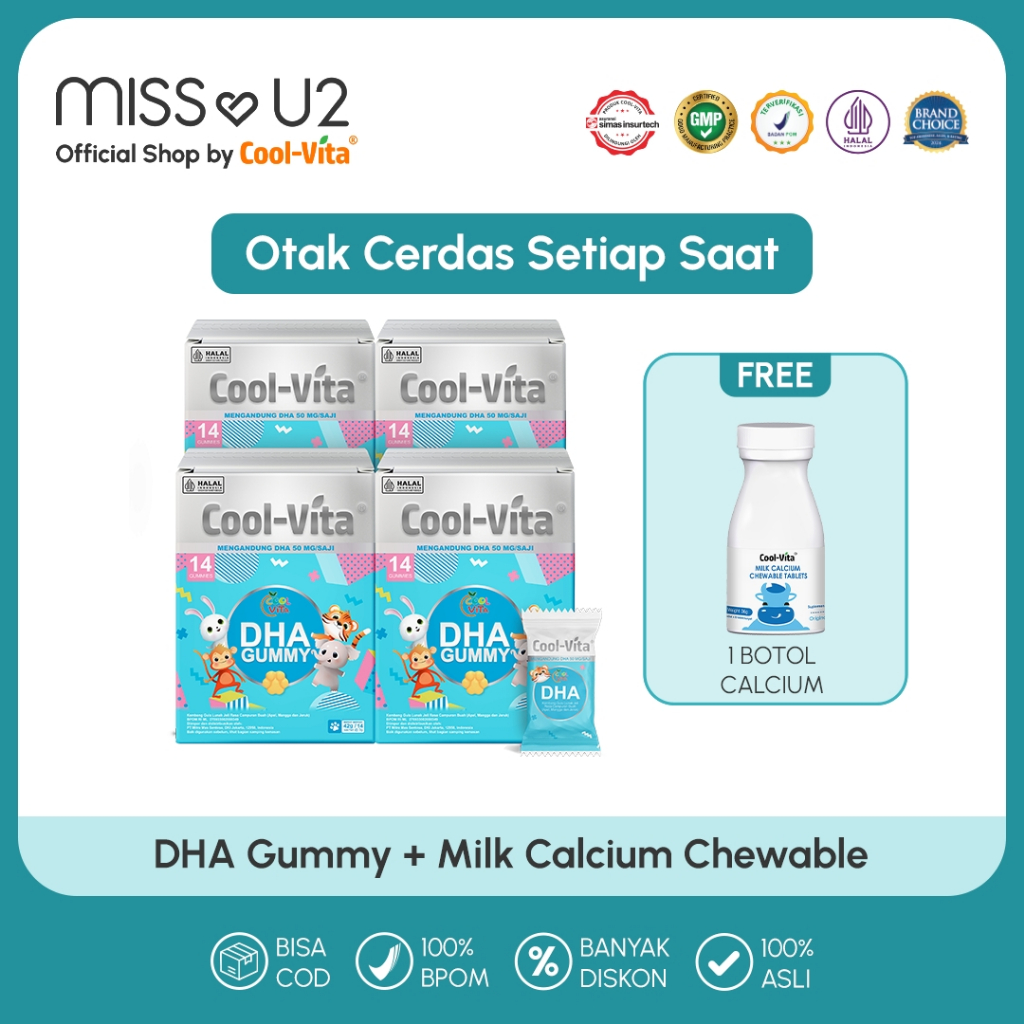 Jual COOLVITA ORIGINAL 4 Box DHA Gummy Rasa Apel, Mangga, dan Jeruk ...