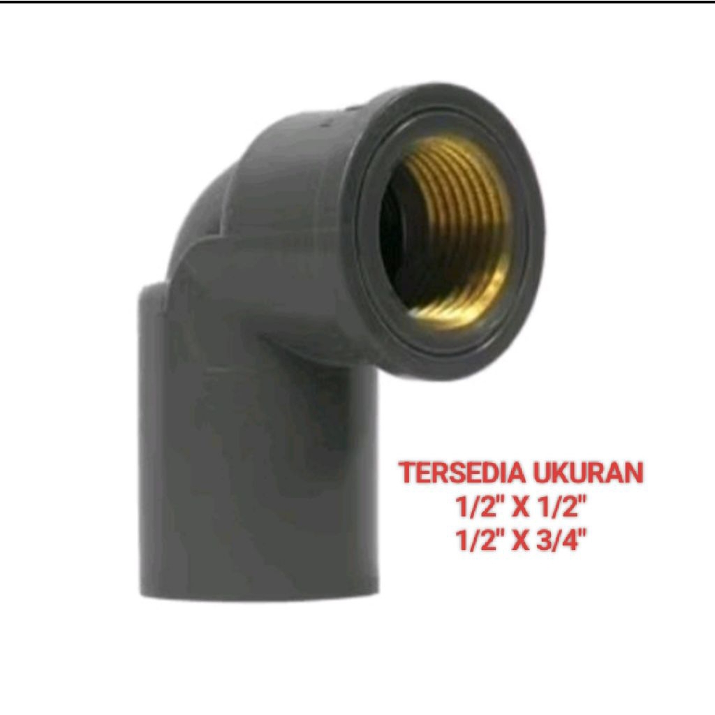 Jual Knee L Drat Dalam Kuningan 1/2" 3/4" Faucet Brass Elbow Sambungan ...