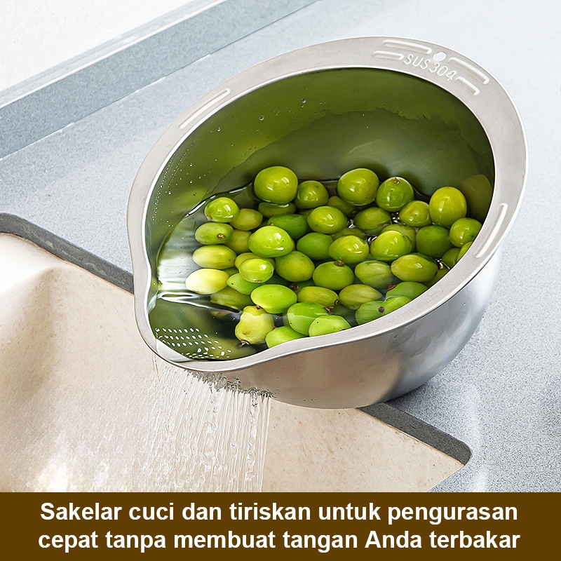 Jual Peniris Air Stainless Steel Multifungsi - Saringan Sayur & Buah ...