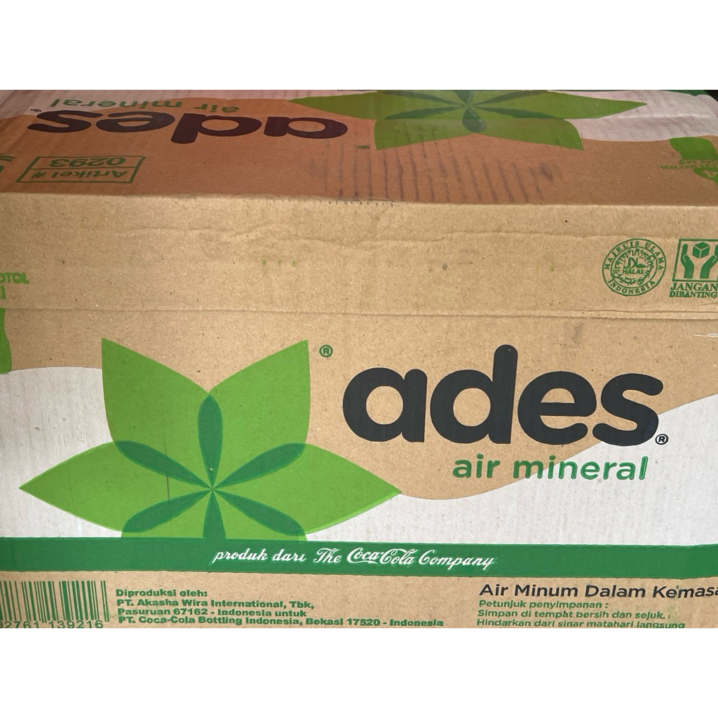 Jual Air Mineral Ades Botol Tanggung Karton | Shopee Indonesia