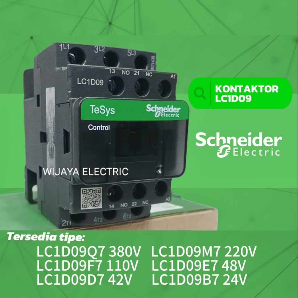 Jual Contactor Kontaktor Schneider Original LC1D09 LC1D09B7 LC1D 09B7 24VAC 3phase 3P schneider ...