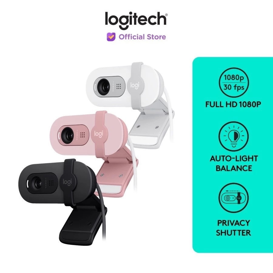 Jual Webcam Logitech Brio 100 with Built in Mic & Privacy Shutter ...