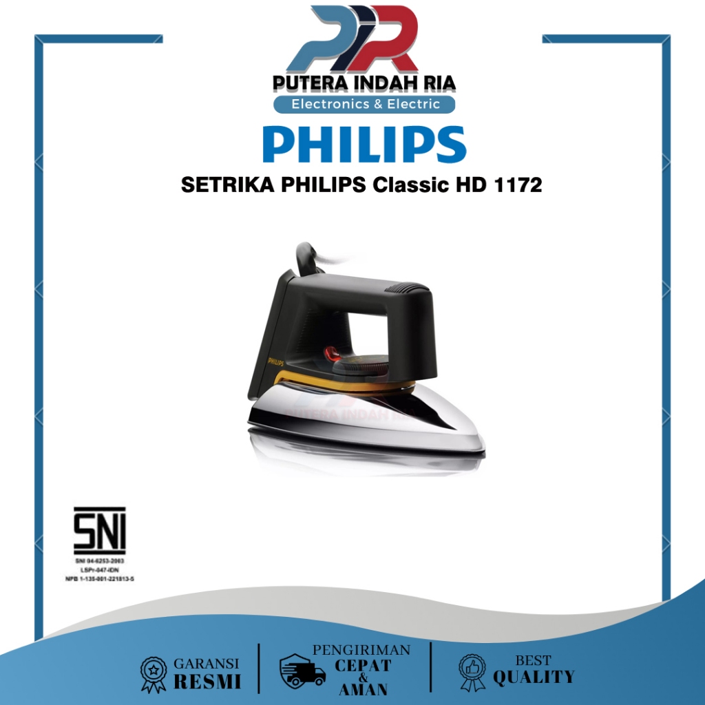 Jual Philips Setrika HD1172/99 Kering Classic - Hitam Tapak Anti ...
