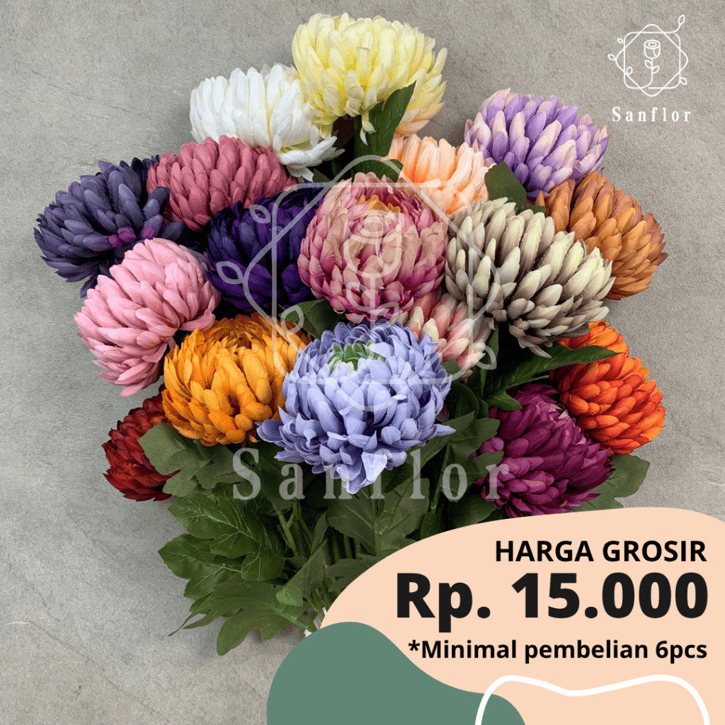 Jual CHRYSANTHEMUM JUMBO K1/ BUNGA ARTIFICIAL/ TANAMAN HIAS PLASTIK ...
