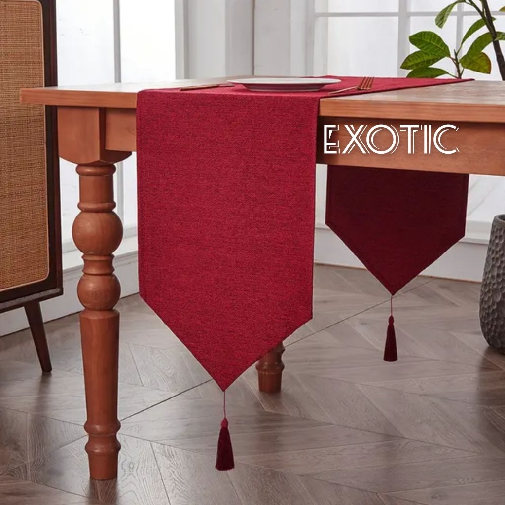 Jual taplak meja / table runner polos minimalis / bahan suede premium ...